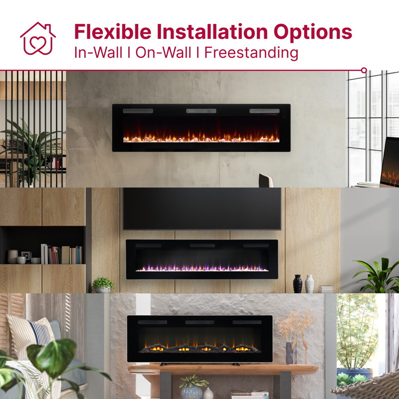Dimplex Sierra Optiflame Media Wall Fire, Built-In, Wall Mounting or Freestanding, 3 sizes ...